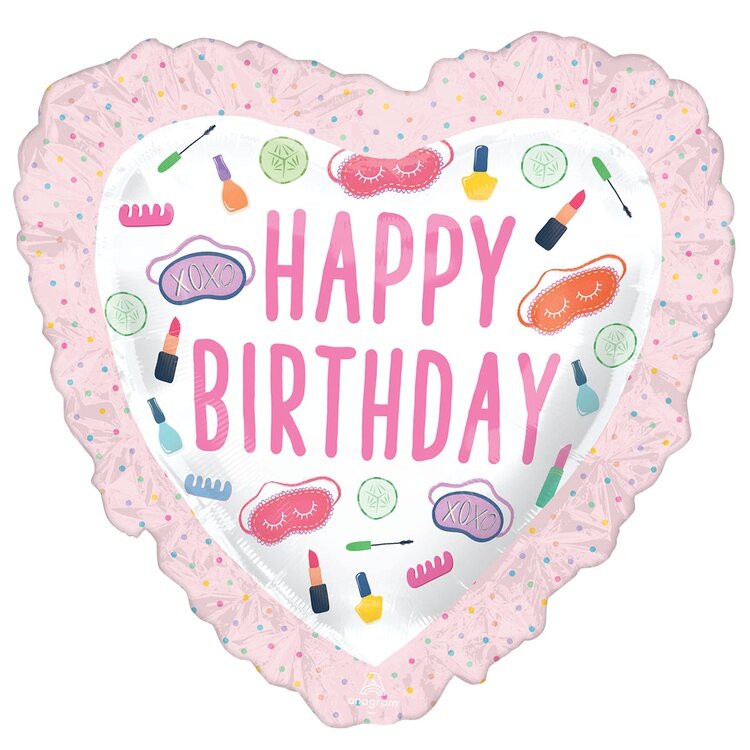 Воздушный шарик Anagram джамбо, Happy Birthday, спа-вечеринка