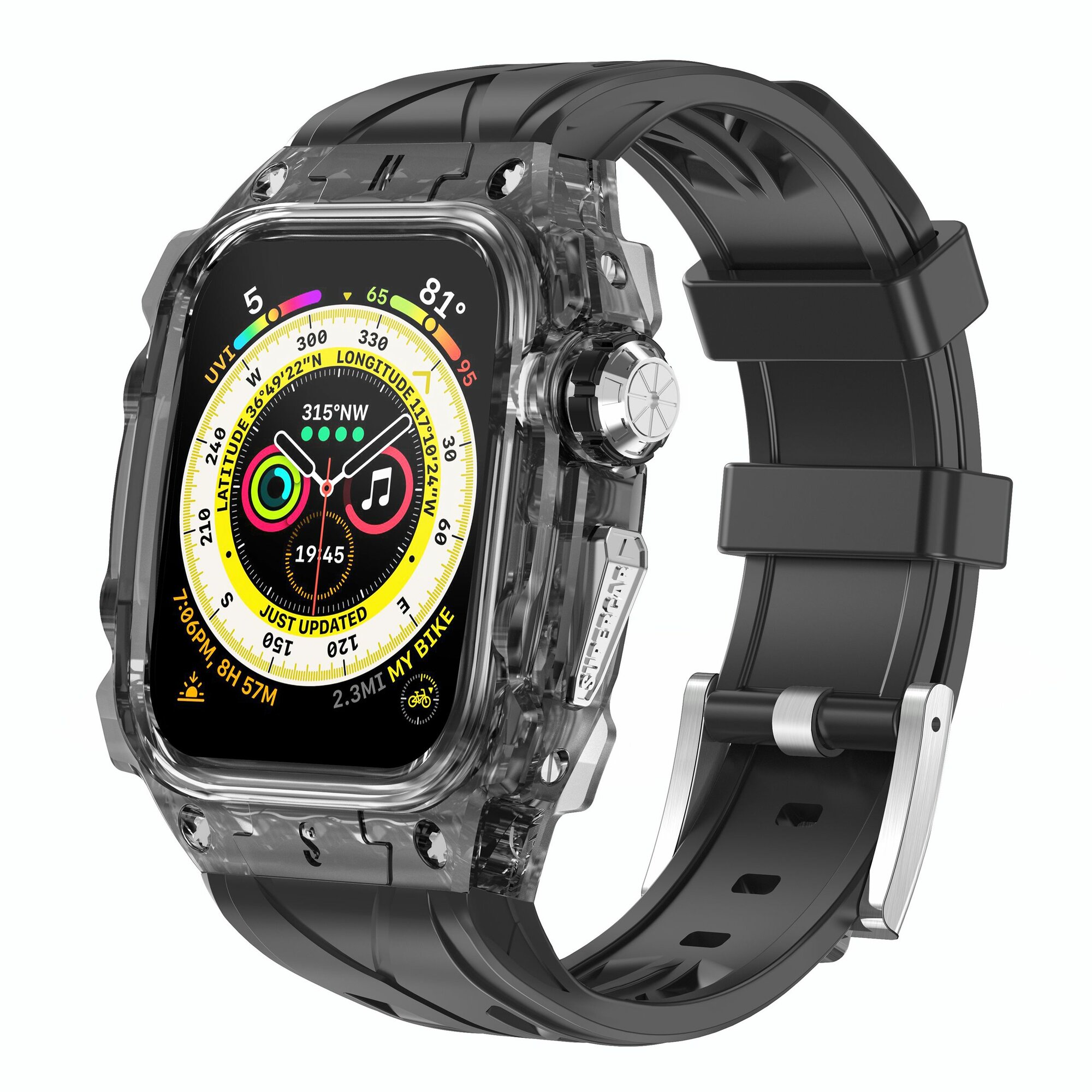 Ремешок для Apple Watch Ultra 49mm KYC Passed с бампером Black