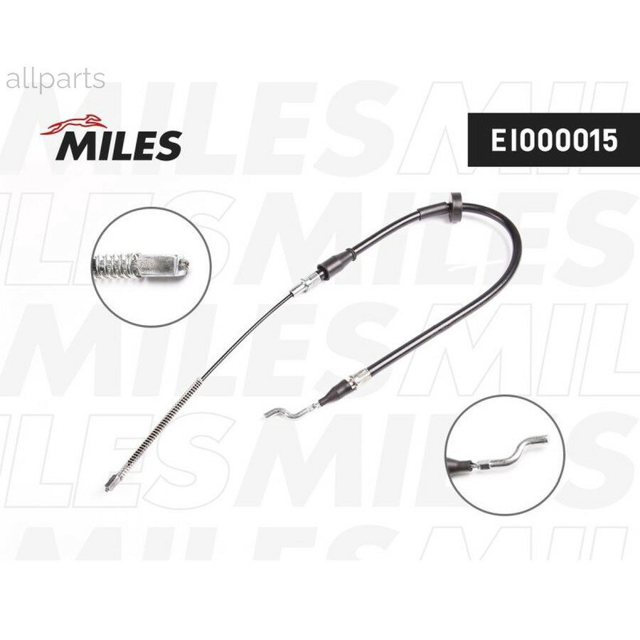 MILES EI000015 Трос стояночного тормоза VW T4 90-03 (844мм)