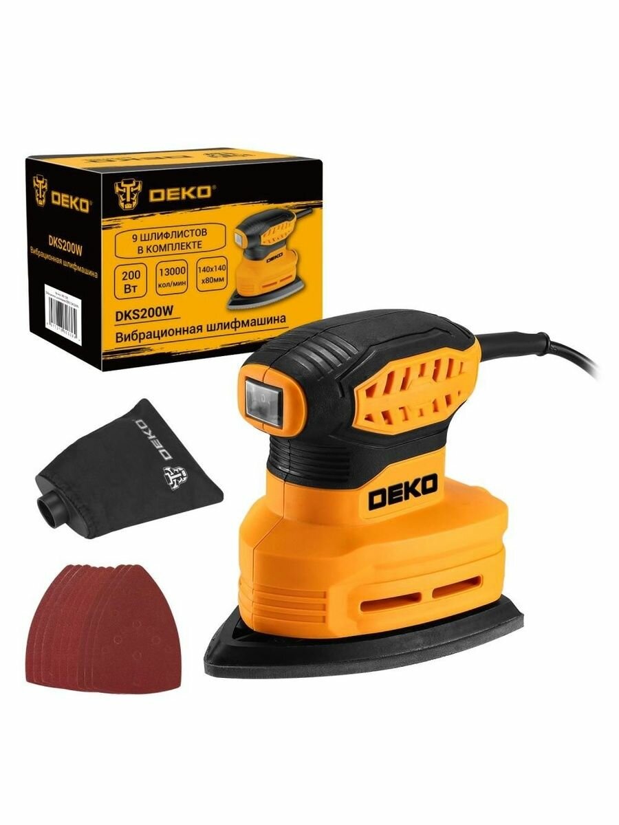 Шлифовальная машинка вибрационная DEKO DKSDR200W
