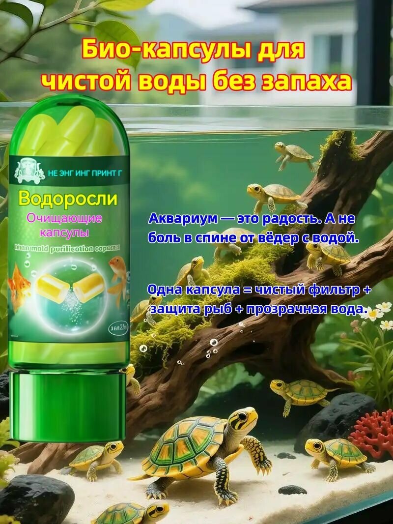 Одна капсула чистая вода, здоровые рыбы, защита от грибка и без запаха