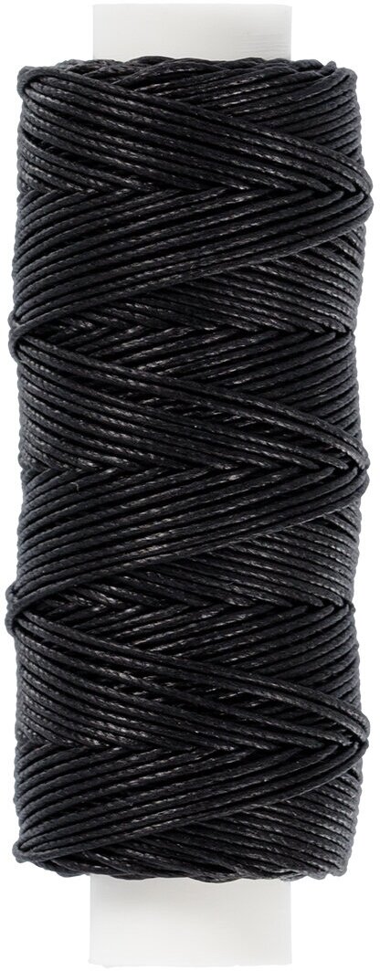 Нитки для кожи "Промысел" вощёные кручёные (Рами) LC-004 для кожи 0.55 мм 25 м № 001 чёрный