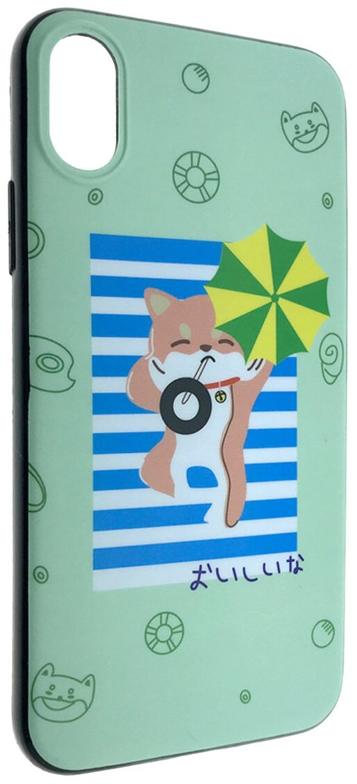 Чехол на смартфон iPhone X накладка детская силиконовая с закрытыми кнопками с ламинированным прикольным рисунком для ребенка Милые котики