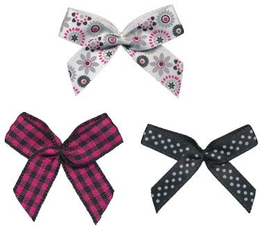 "Annet" BDR набор текстильных бантиков 20 шт СК/Распродажа 104 черно-розовый