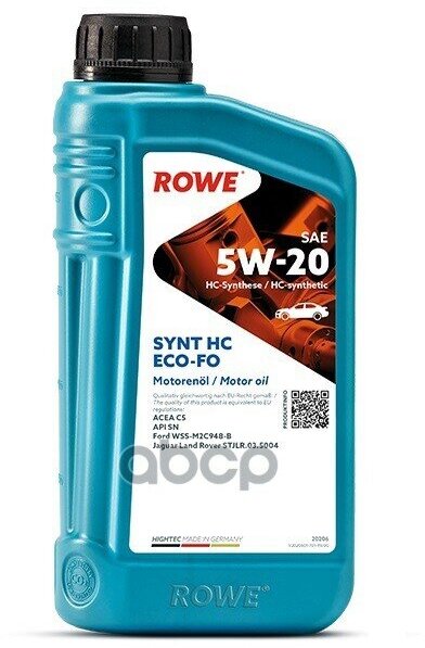 ROWE Масло моторное синтетика ROWE HIGHTEC SYNT HC ECO-FO 5W-20 1 л.
