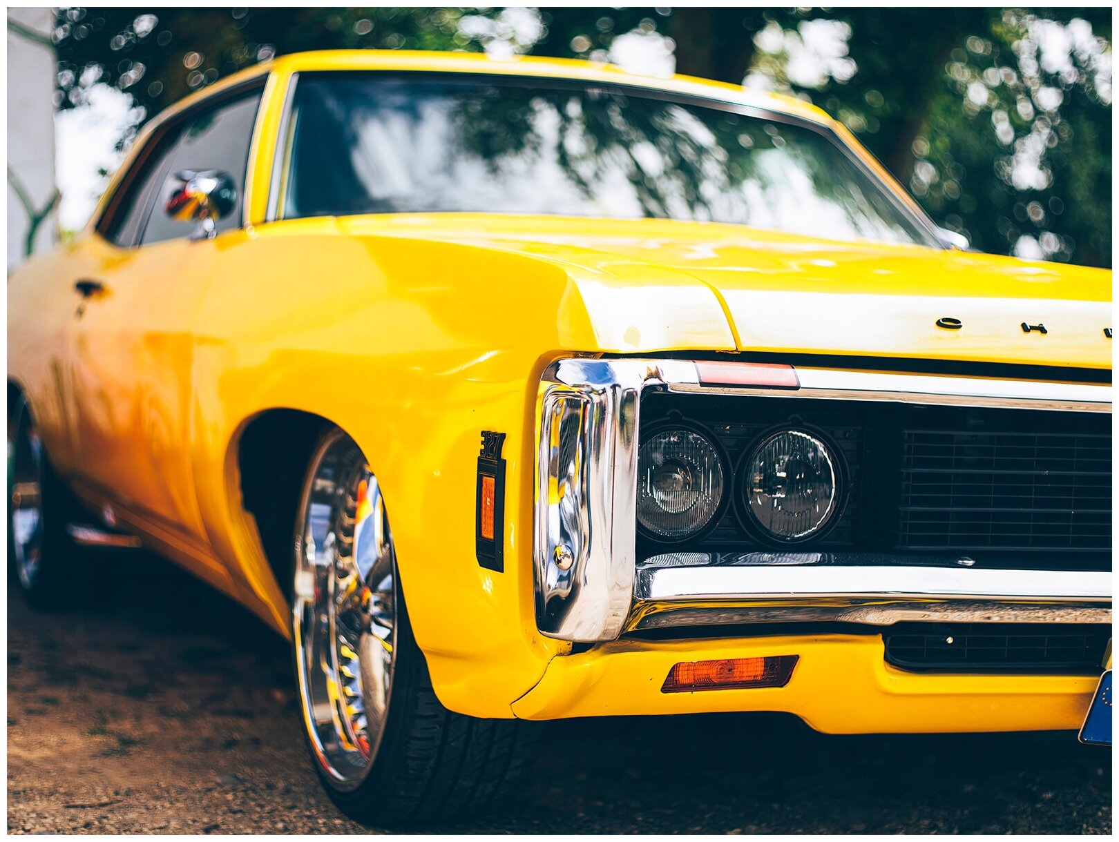 Постер / Плакат / Картина Винтажный американский автомобиль 60х90 см в подарочном тубусе