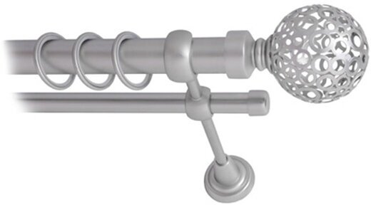 Карниз металлический Элегия, 2-рядный, гладкий, D-25/16 мм, цвет Сатин, 4 м.