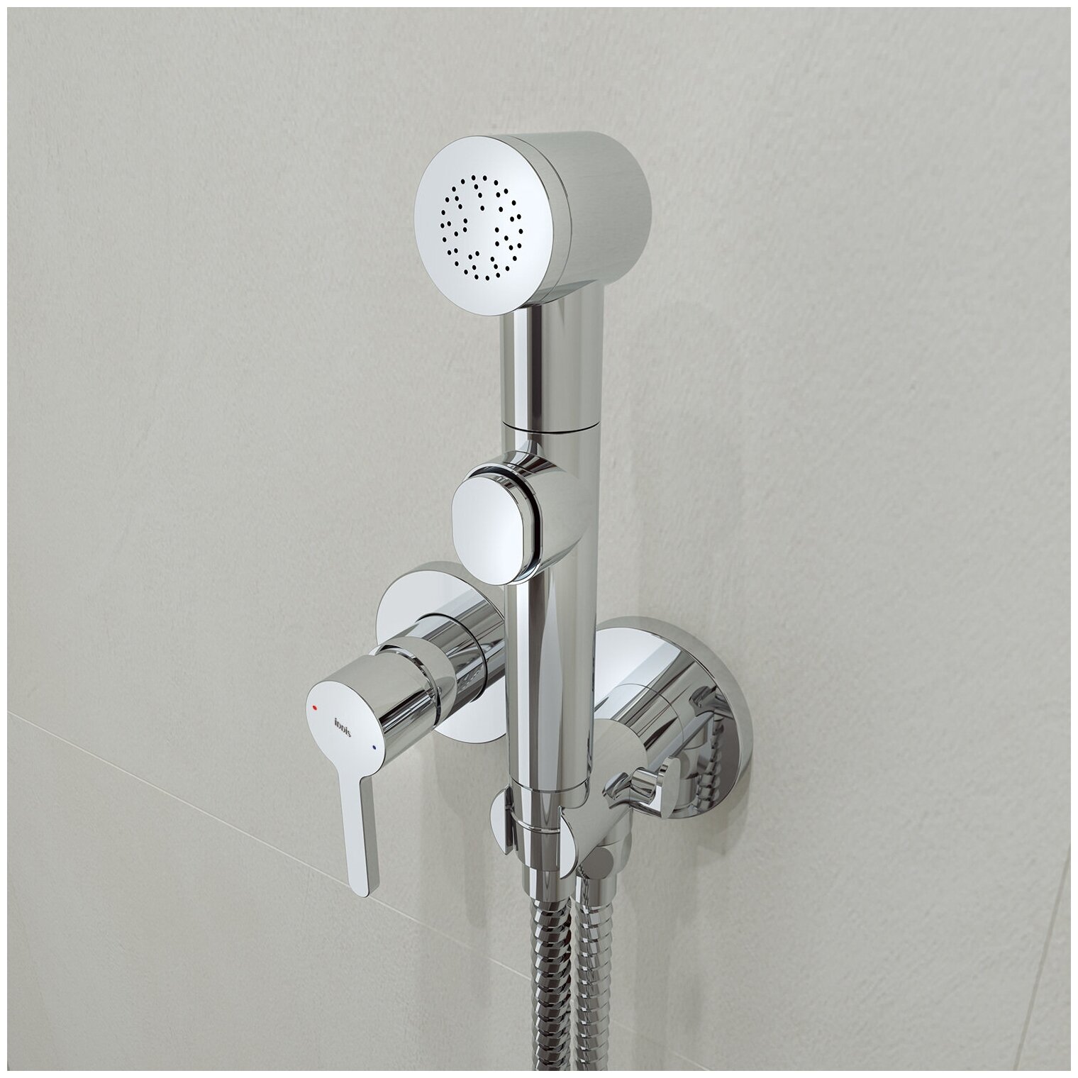 Встраиваемый смеситель с гигиеническим душем IDDIS Axes AXESBR2i08 глянцевый хром