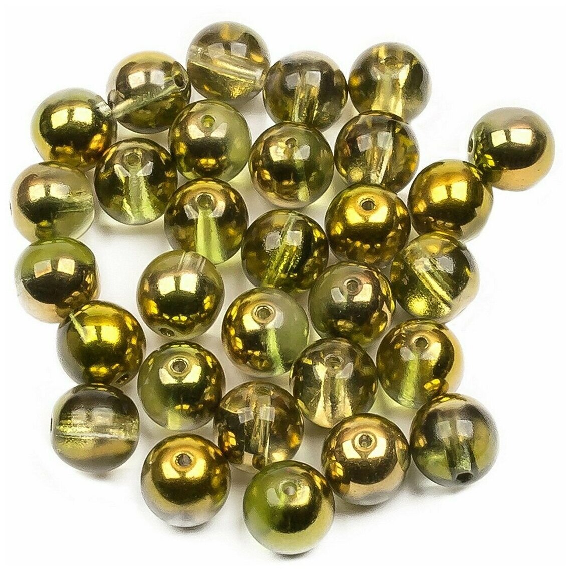 Стеклянные чешские бусины, круглые, Round Beads, 8 мм, цвет Crystal Sunny Magic Citrus, 30 шт.