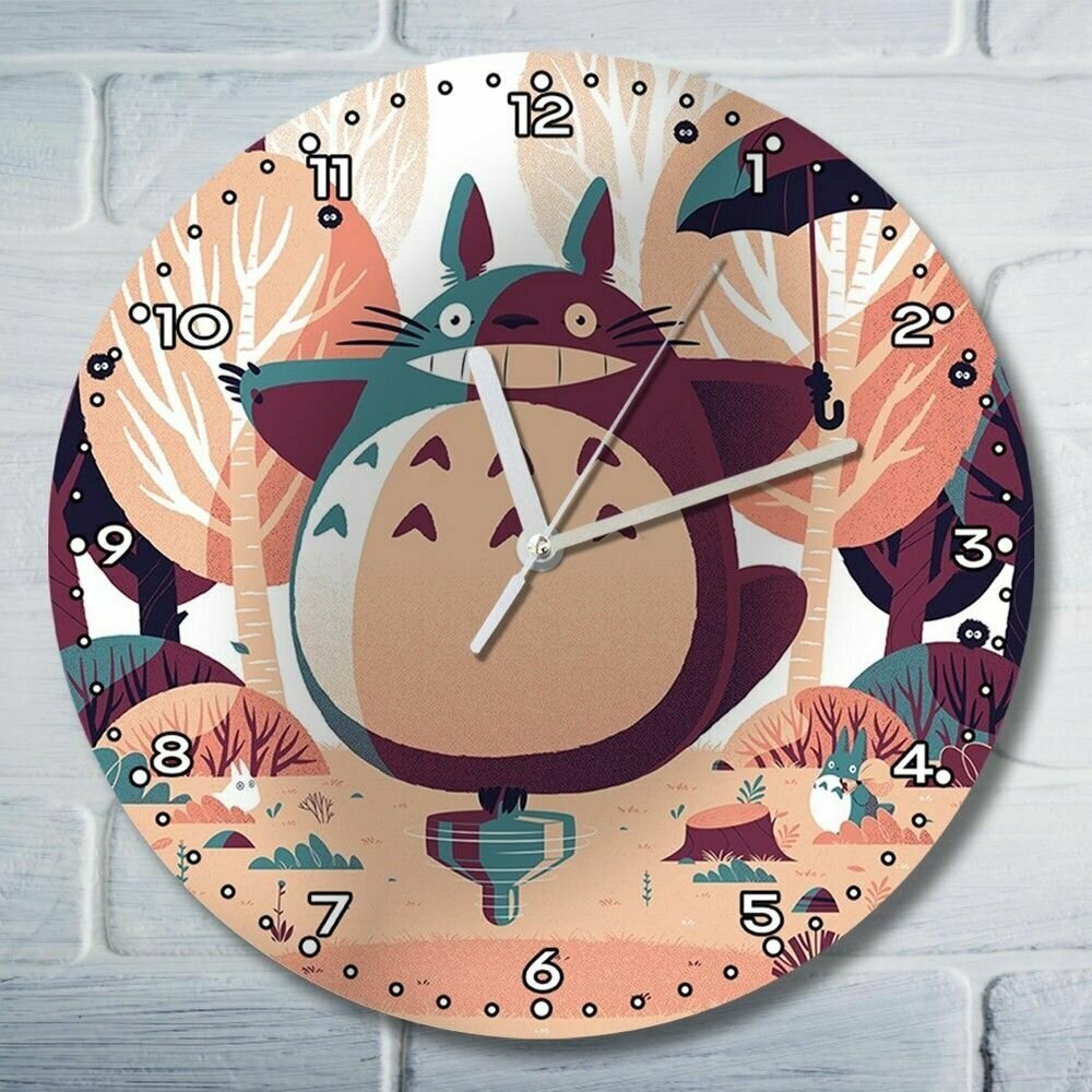 Настенные часы, деревянные, бесшумные, УФ печать аниме Хаяо Миядзаки - 5376