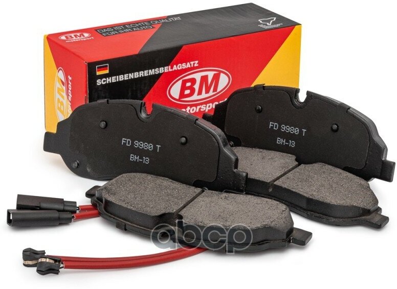 Колодки тормозные дисковые передние, усиленные, с датчиком FD9980T BM-Motorsport арт. FD9980T