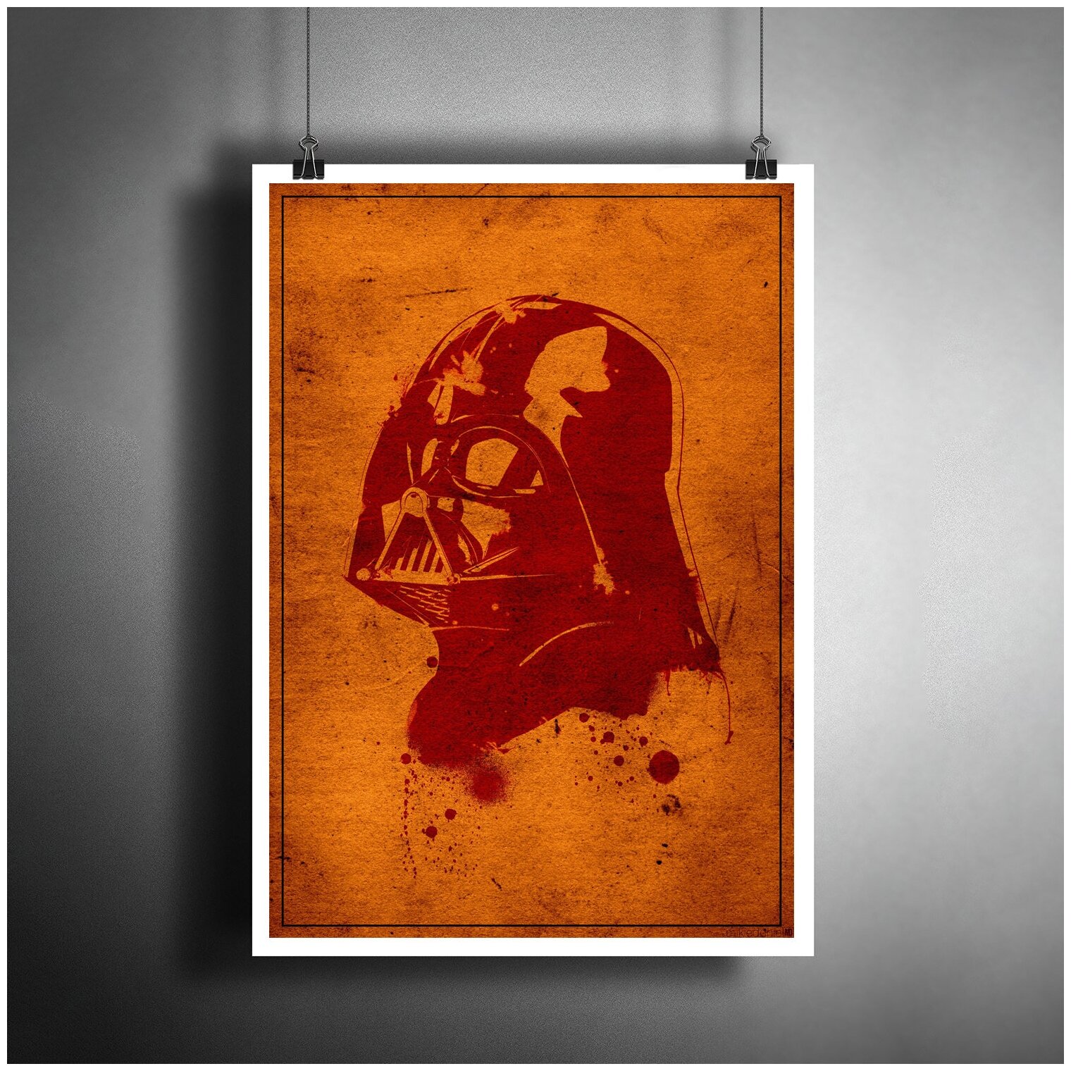 Постер плакат для интерьера Star Wars "Ретро Дарт Вейдер"/ Декор дома, офиса, комнаты A3 (297 x 420 мм)