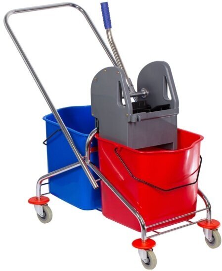 Тележка уборочная Officeclean Professional 2 ведра, 25л, металлический каркас, отжим