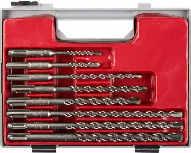 ЗУБР Набор буров SDS-plus 8 шт: 5 х 110, 6 х 110, 6 х 160, 8 х 160, 10 х 160, 8 х 210, 10 х 210, 12 х 210 мм 29315-H8