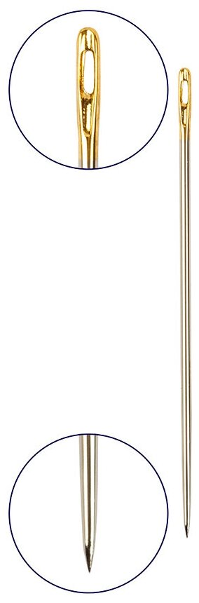 Иглы для шитья ручные Gamma N-301 для шитья №3-9 в блистере 20 шт.