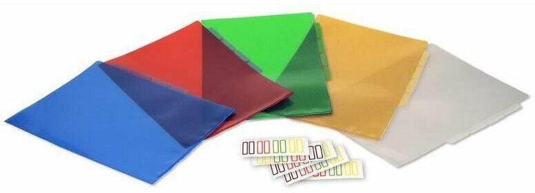 Папка уголок 3 отделения, 150 мкм, ассорти10шт/уп, 727921