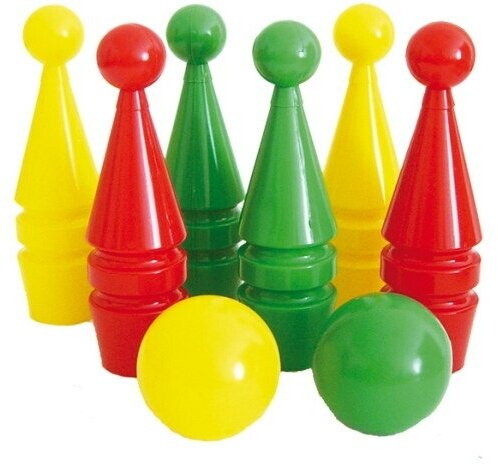 Игра "Кегли" 8 предметов (кегли-6 шт, шар--2 шт)