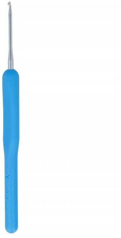 Крючок для вязания "Gamma" с пласт. ручкой алюминий d 2.5 мм 14 см