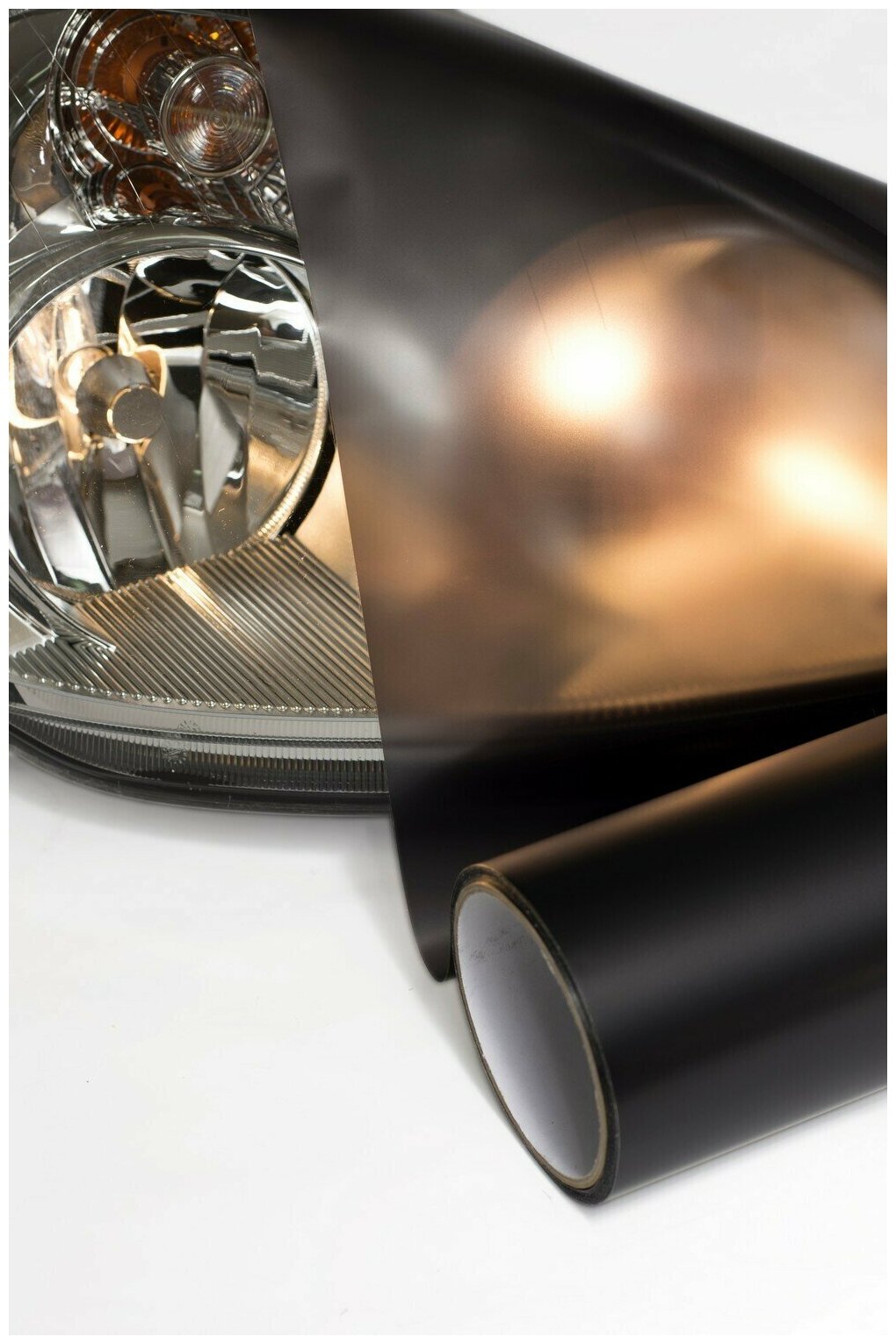 Тонировка фар 30х150см черная матовая/ Защитная тонировочная плёнка для фар матово-черная - 1,5м