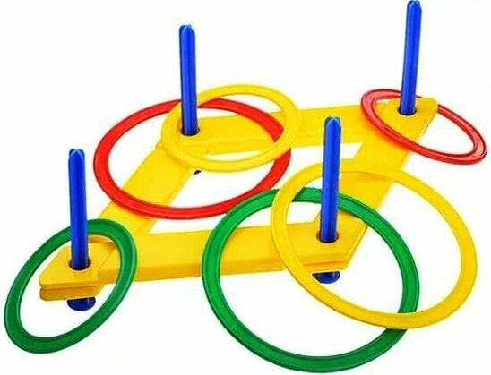 Игра "Кольцеброс" (стойка-4 шт, кольцо-6 шт)