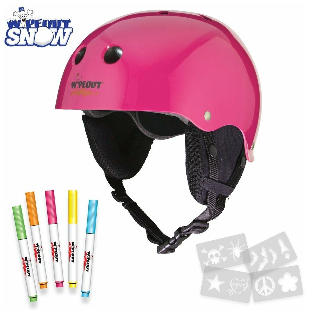Детский шлем Triple 8 Wipeout SNOW Helmet Neon Pnk