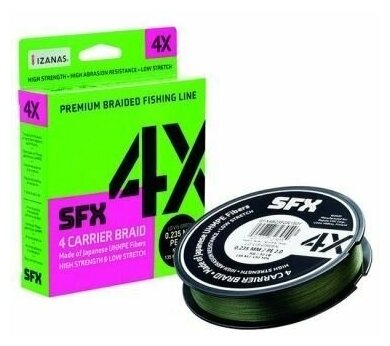 Шнур плетеный Sufix SFX 4X зеленый 135 м 0.235 мм 13.6 кг