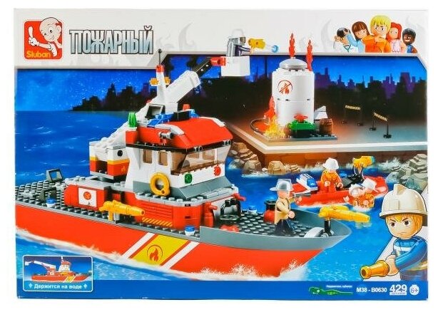Sluban Конструктор Пожарный катер с нефтяной цистерной 429 деталей М38-В0630 с 6 лет