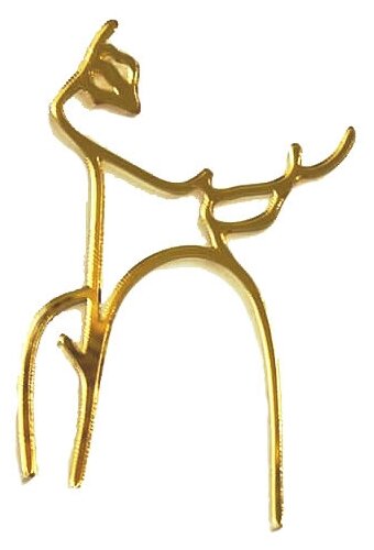 Топпер для торта Девушка силуэт зеркальный золотой микс (Набор из 3 шт.)