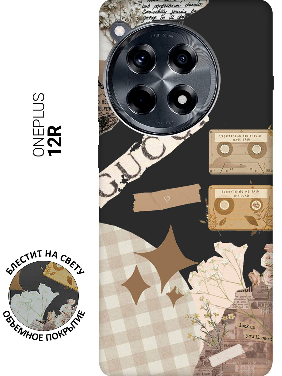 Силиконовый чехол на OnePlus 12R / Ванплас 12Р с рисунком "GUCCI Stickers" Soft Touch черный