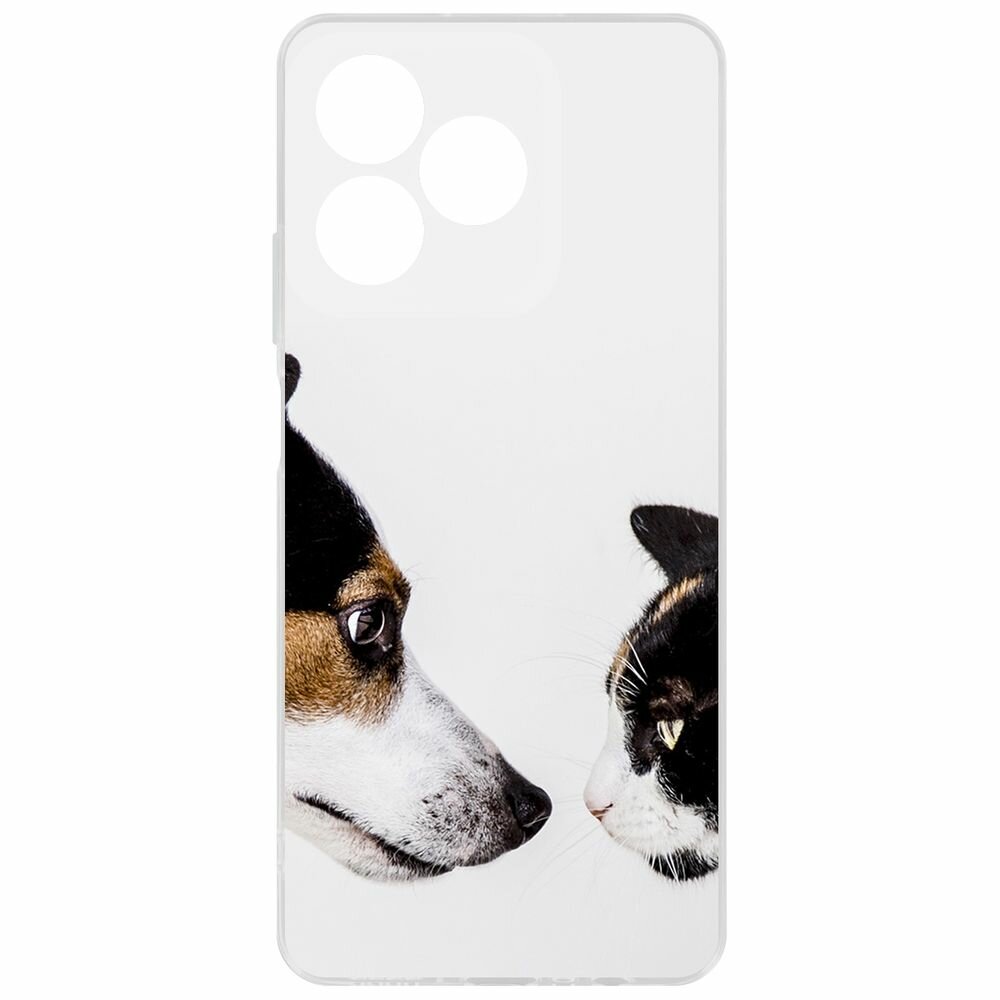 Чехол-накладка Krutoff Clear Case Собаки против кошек для Realme Note 50