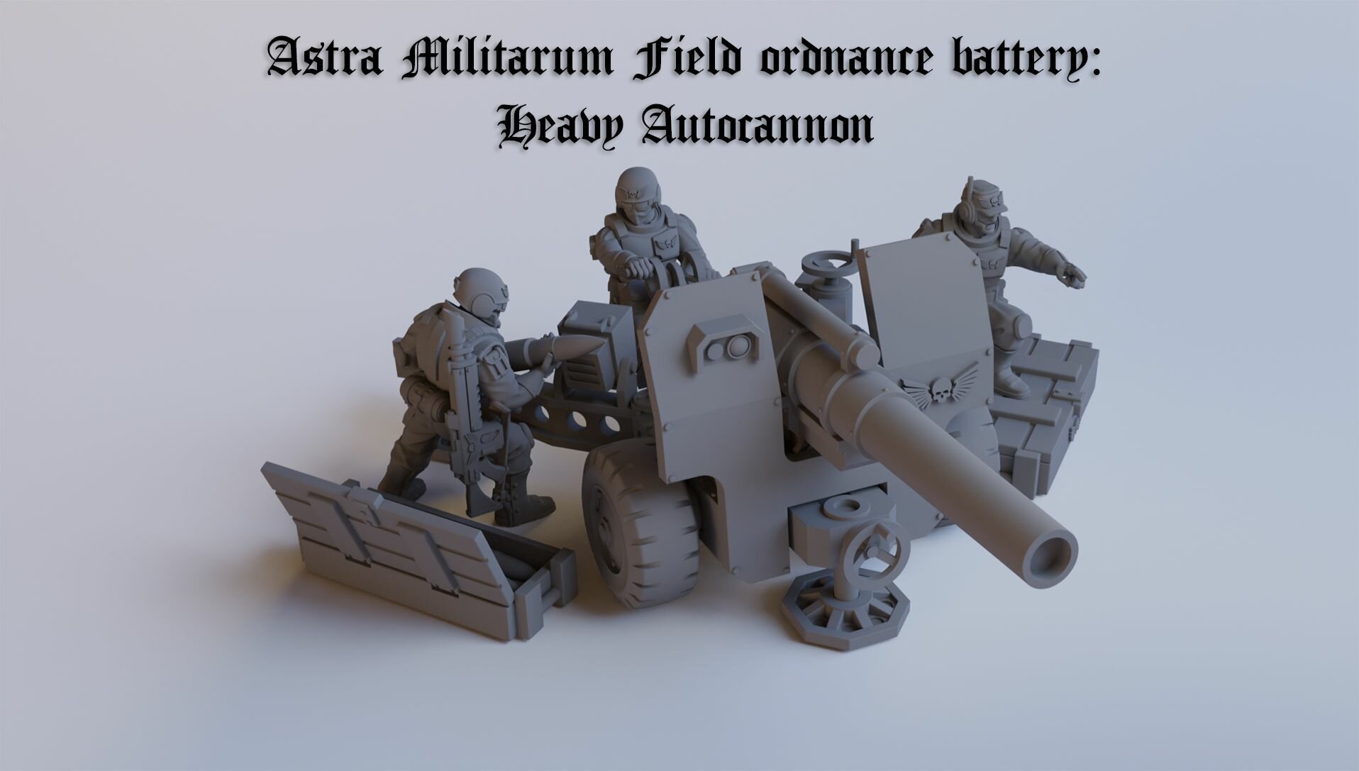 Astra Militarum Field ordnance battery: Heavy Autocannon / Артиллерийский рассчёт с тяжёлой автопушкой / Warhammer 40k Астра Милитарум