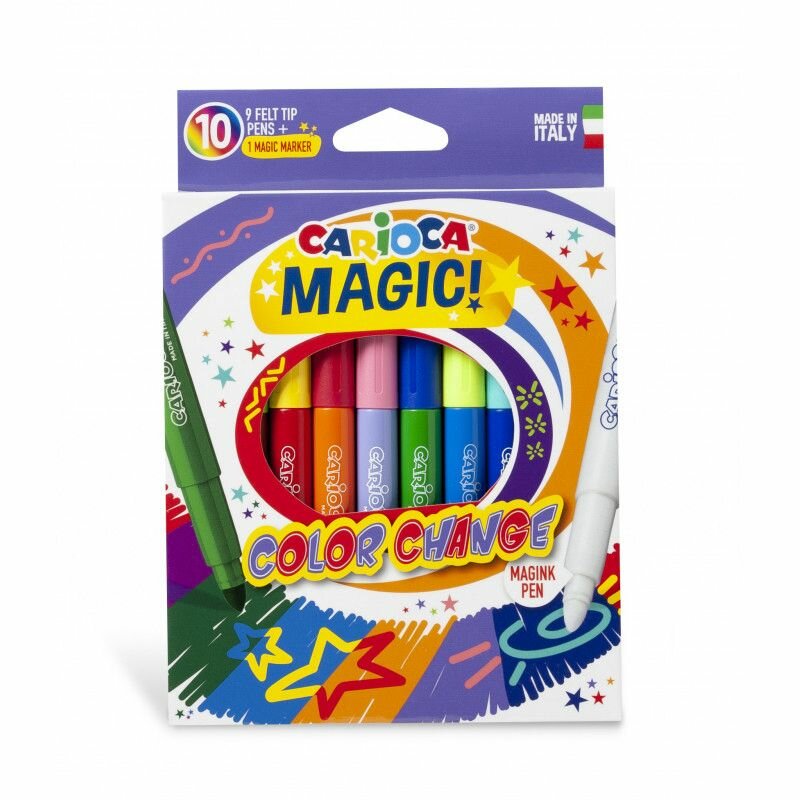 CARIOCA Magic Markers фломастеры меняющие цвет, стираемые, набор 10 цветов, 42737
