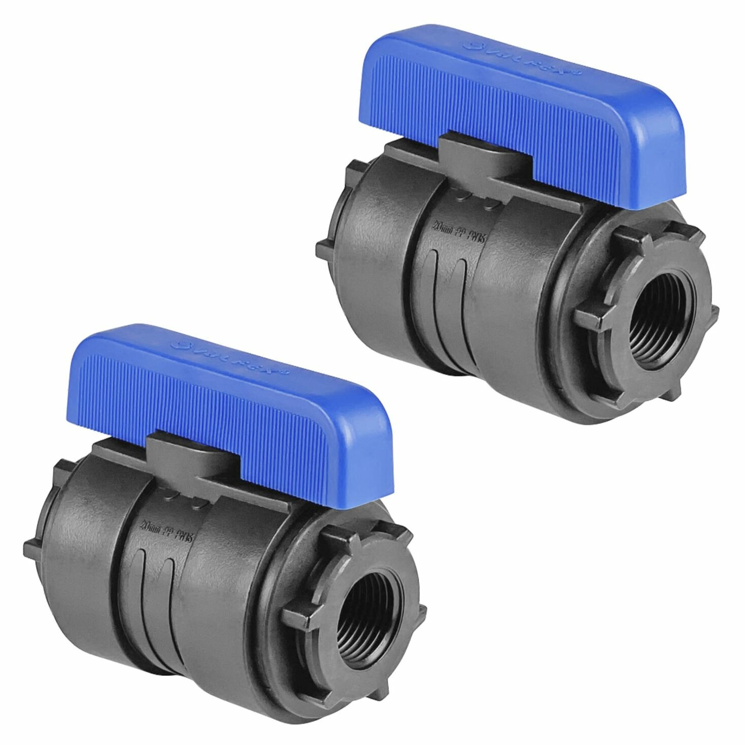 Кран шаровый ПНД ПНД 1/2" - 1/2" внутренняя / внутренняя резьба (Набор - 2 штуки)
