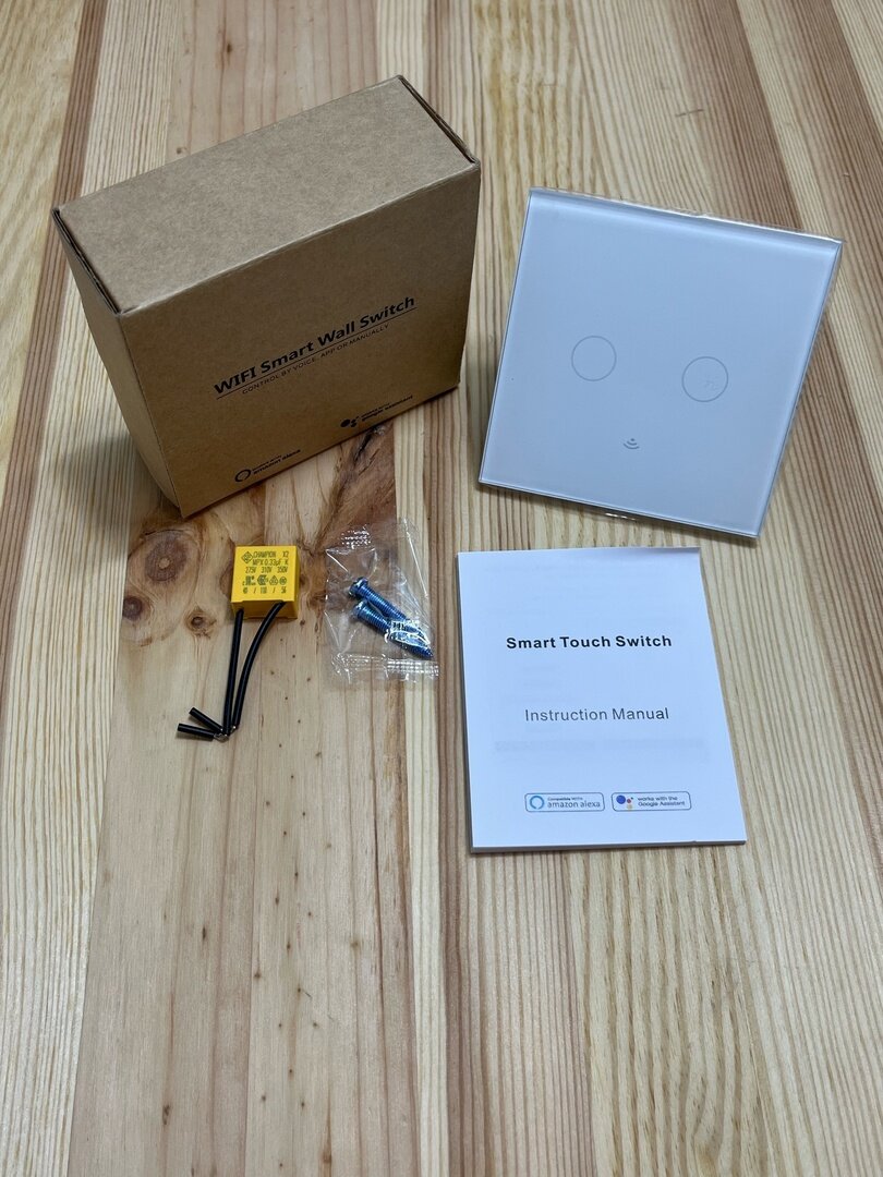 Беспроводной сенсорный выключатель с Wi-Fi Smart Touch Switch, 2 клавиши, Белый