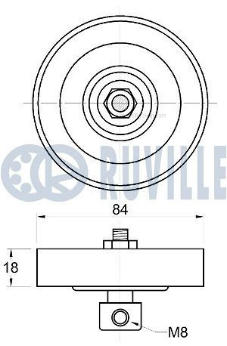 RUVILLE 542702 Ролик промежуточный поликлинового ремня NISSAN: NOTE