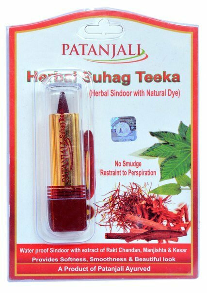 HERBAL SUHAG TEEKA, Patanjali (травяной синдур, цвет красный, с натуральным красителем, Патанджали), 3 г.