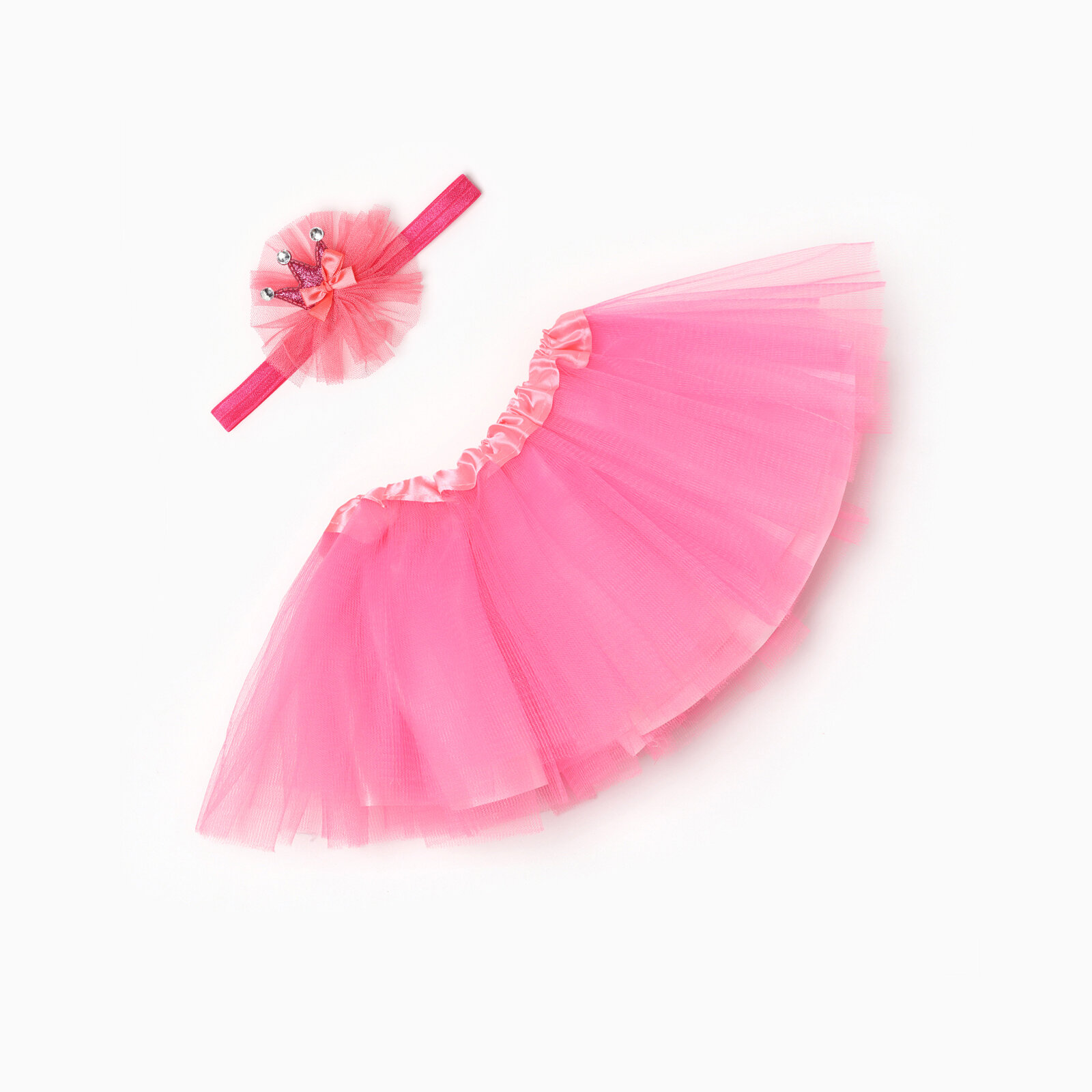 Набор для фотосессии Крошка Я "Маленькая принцесса" юбка, повязка, цвет розовый, длина 17 см