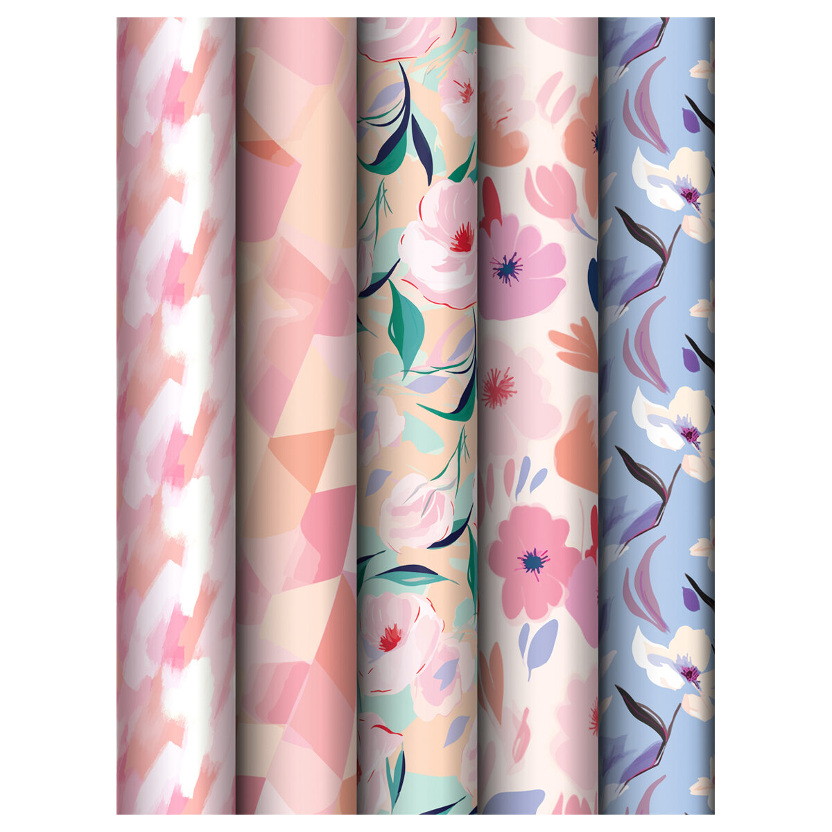 Бумага упаковочная 70х100см FLORAL MOOD рулон ассорти