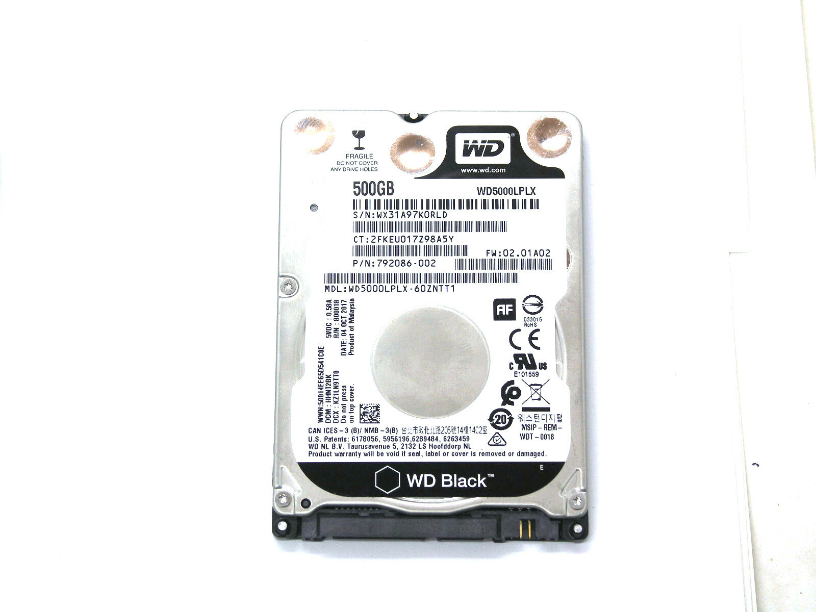 Жесткий диск 2,5" 500 GB WD WD5000LPLX SATA