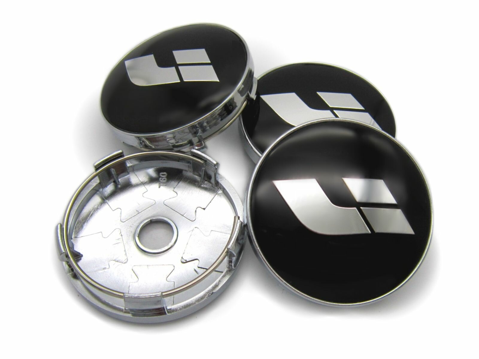 Колпачки, заглушки на литые диски Li black 60/56 мм, комплект 4 шт.