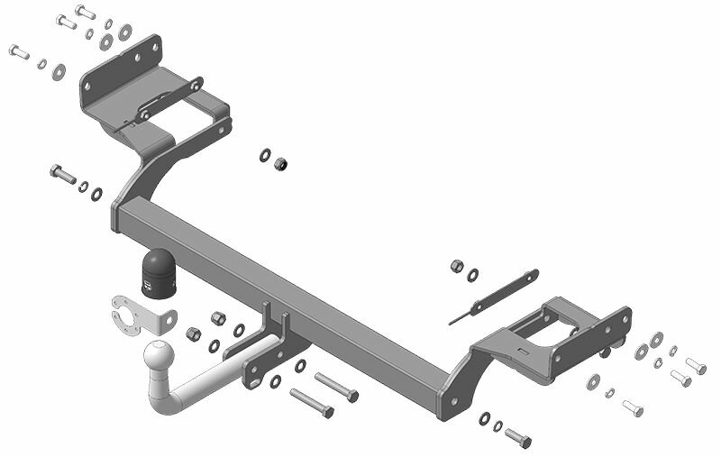 Фаркоп АвтоСтандарт Hyundai Tucson, Kia Sportage 2016-2021 (оцинк. Шар)(паспорт и сертификат в комплекте)(без электрики) H106A