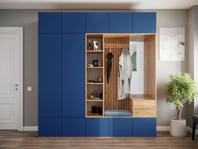 Прихожая в коридор "Дуглас 20" 225х240х50 Дуб крафт золотой / Крокус