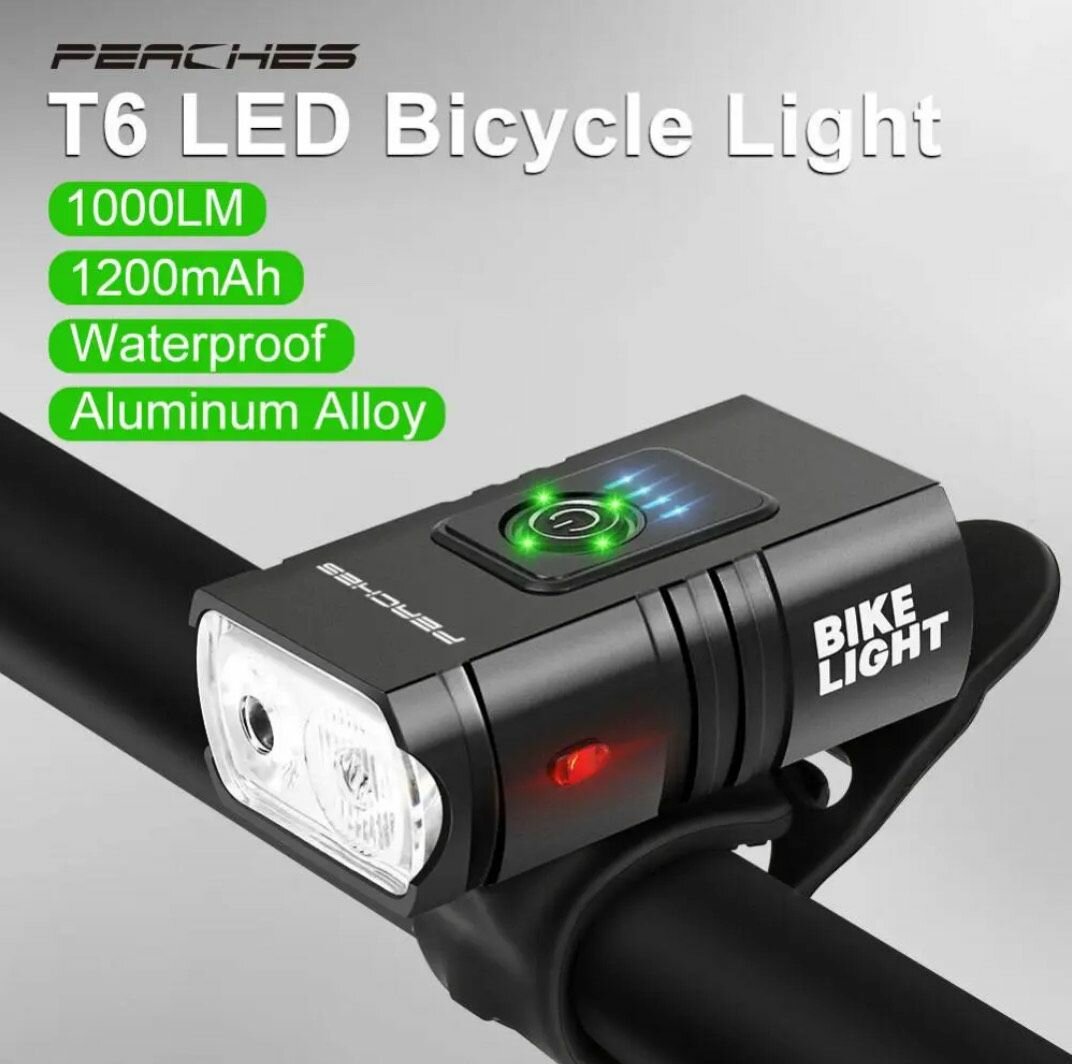 Велофонарь диодный BK02 T6 500Lm USB — фото 1