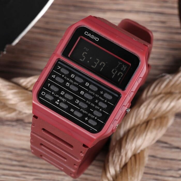 Наручные часы CASIO, черный, красный — фото 1