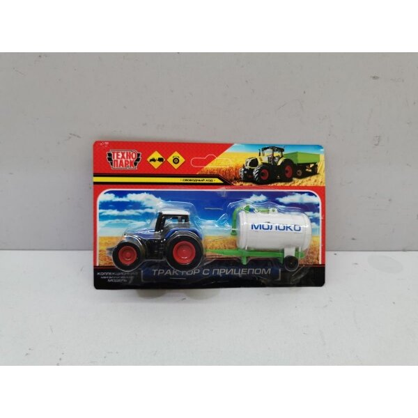 Модель металлическая Трактор с прицепом 15 см. подвижные детали (в асс 4 модели) Технопарк 1837847-R