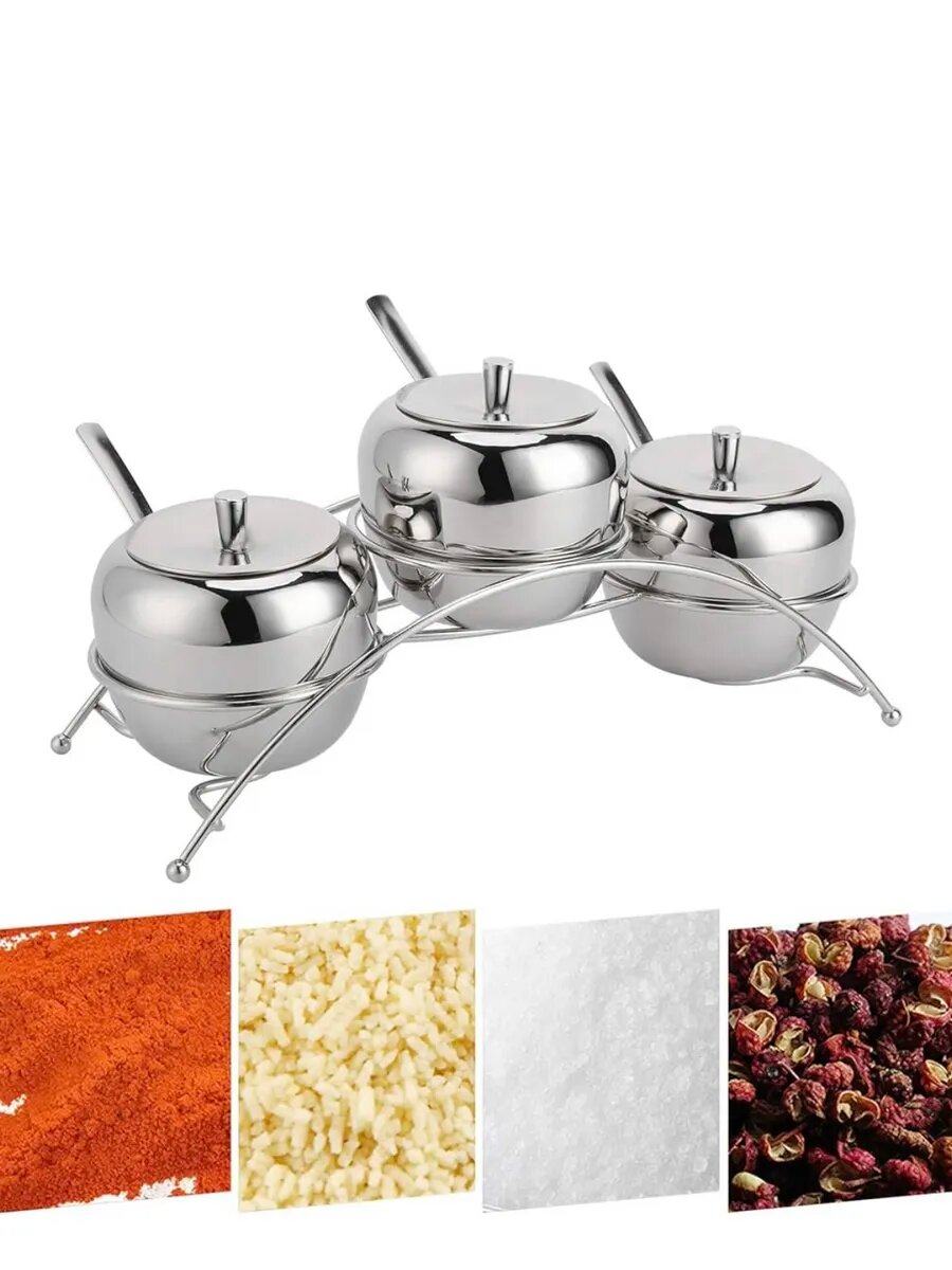 Емкости для специй на подставке с ложками