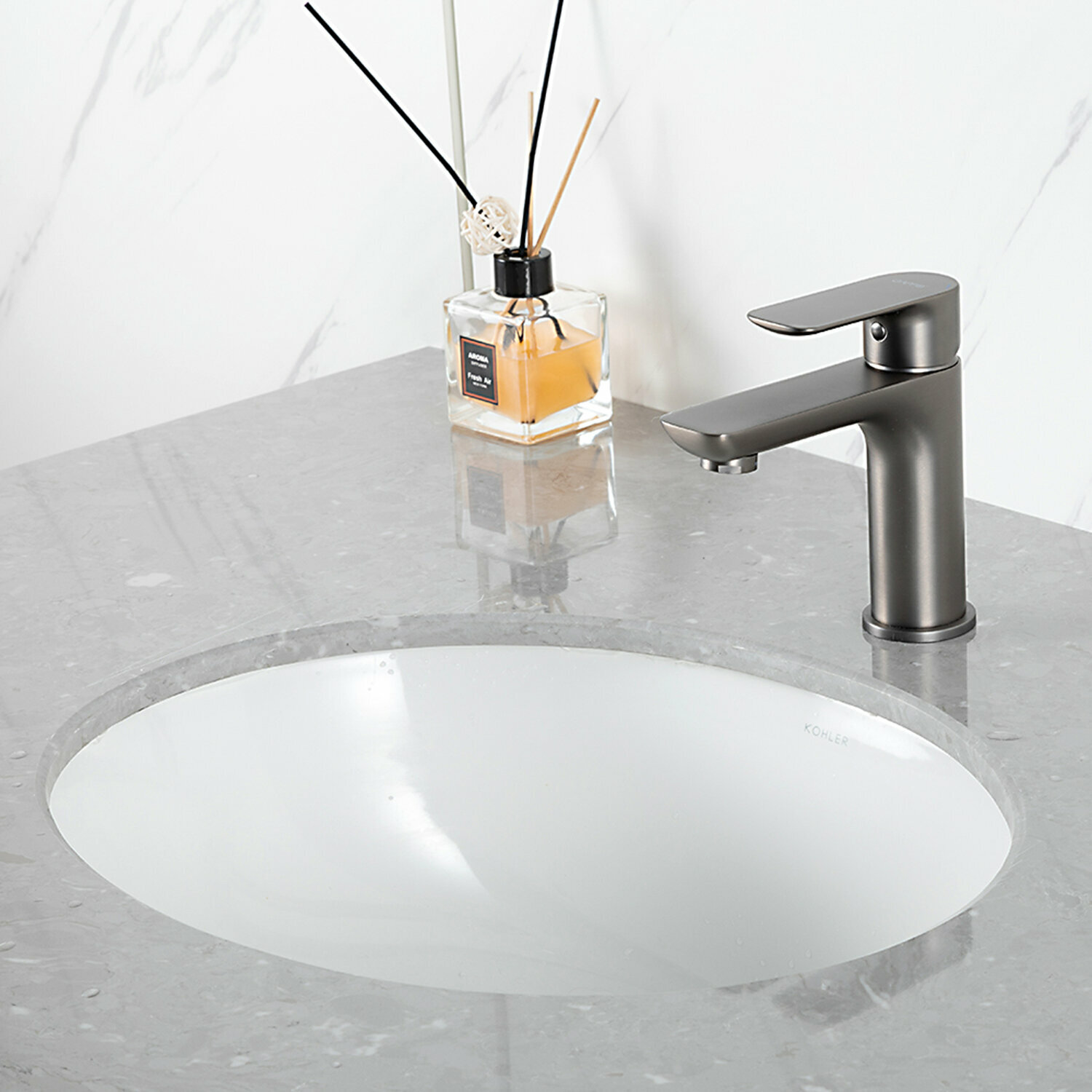 Смеситель для раковины Gappo G48 G1048-9, латунь, оружейная сталь