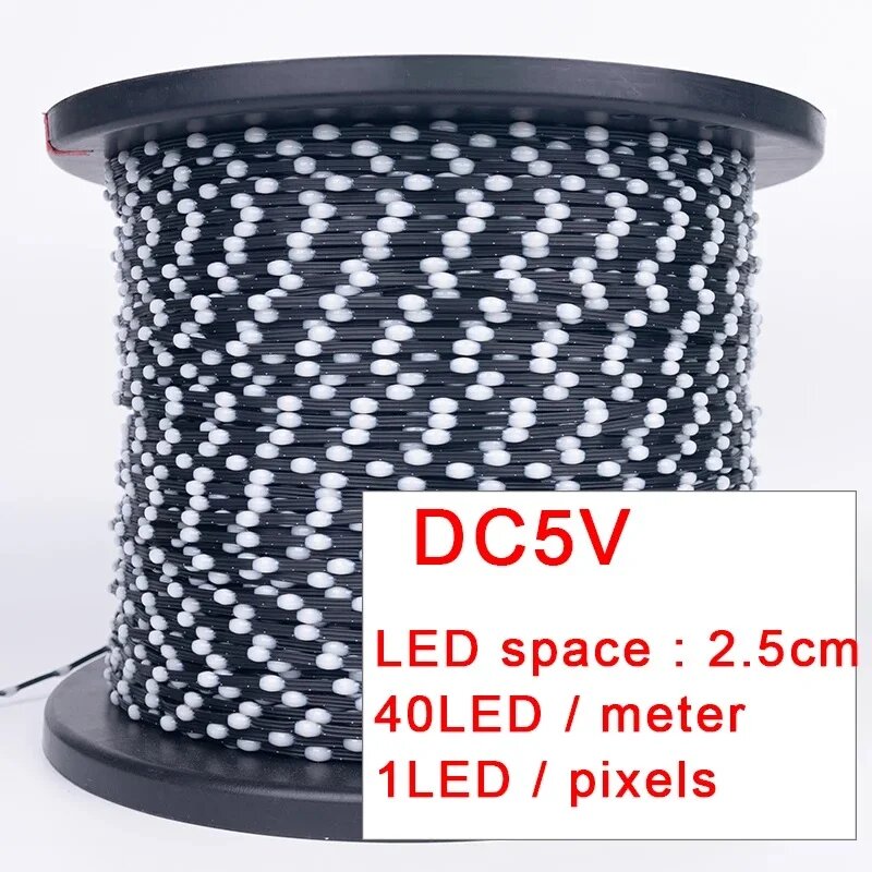 Адресable RGBIC LED Гирлянда HarrisonTek, 2.5cm, 10M