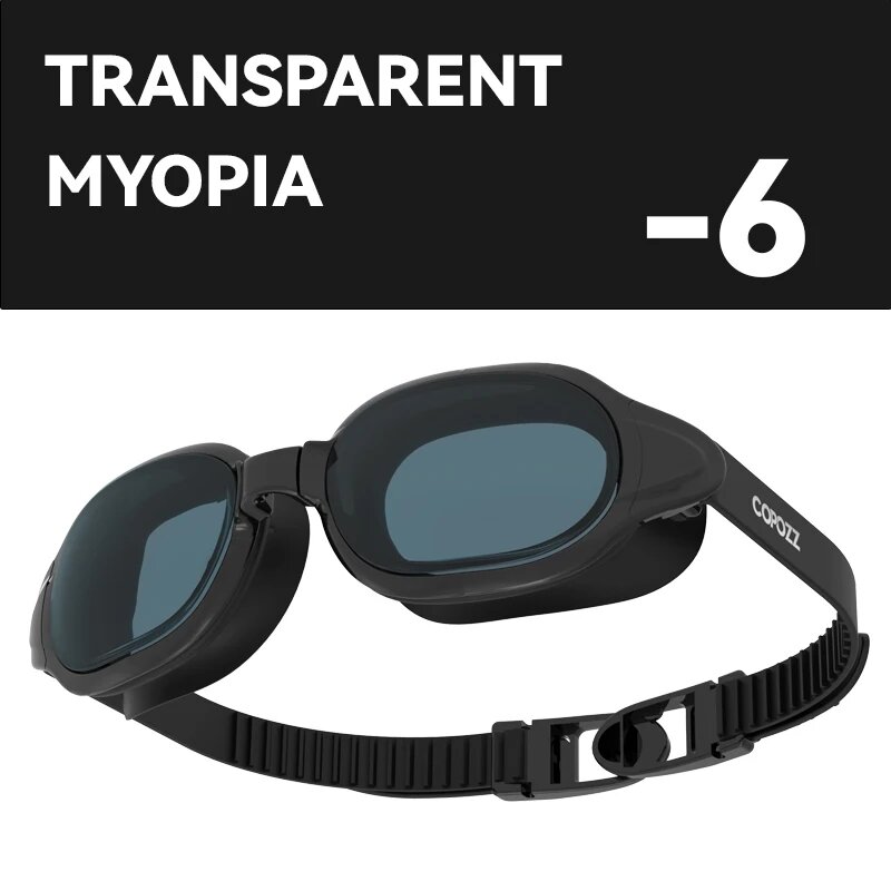 COPOZZ очки для плавания с диоптриями Myopia black -6