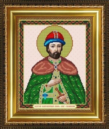 Канва (рисунок) для вышивания бисером Арт Соло "Святой Благоверный Князь Олег Рязанский" 20.5x25 см